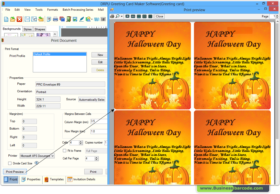 Greeting Card Maker Software screenshots by BusinessBarcode