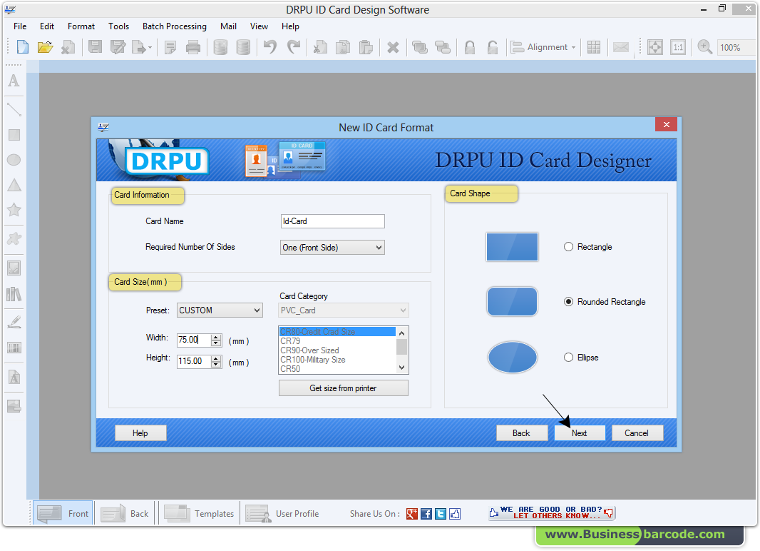 ID Card Maker Software screenshots – BusinessBarcode