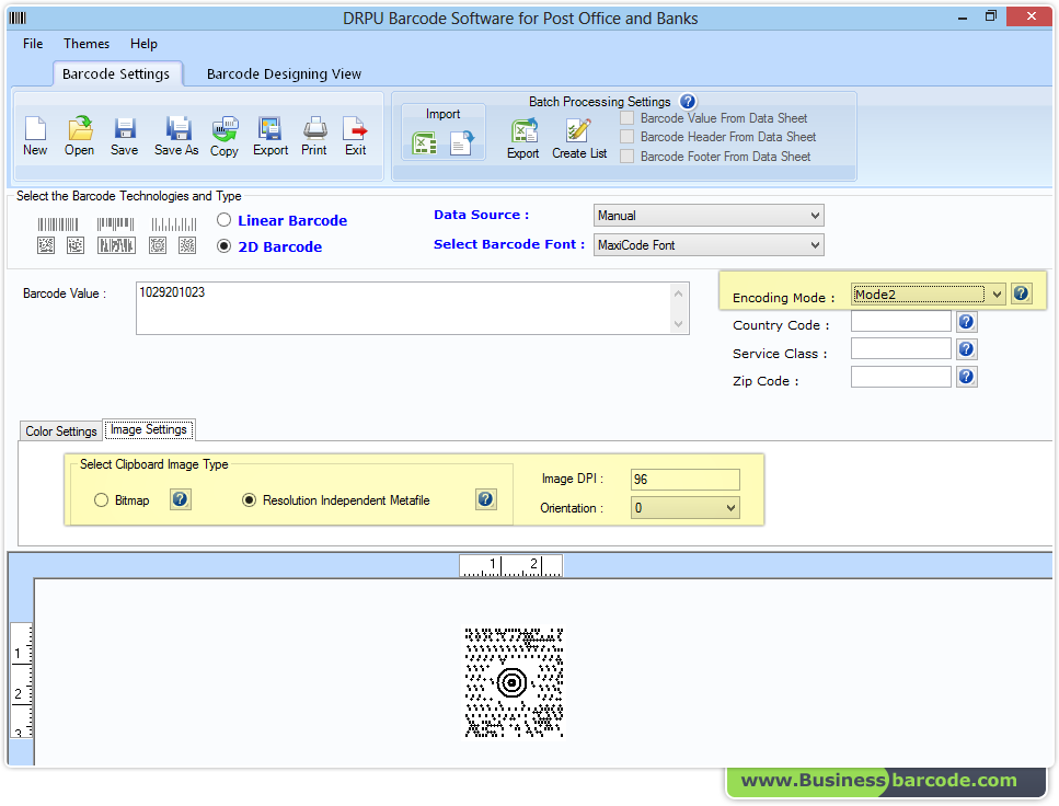 Post Office and Bank Barcode Label Maker screenshots - BusinessBarcode